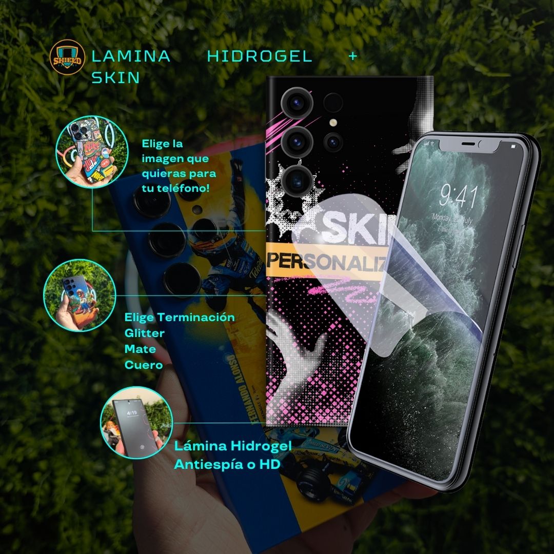 Skin Personalizado + Lámina Hidrogel – shieldfactory.cl